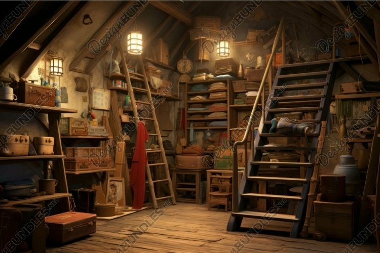 Snug Storage room cottage cozy. Generate Ai