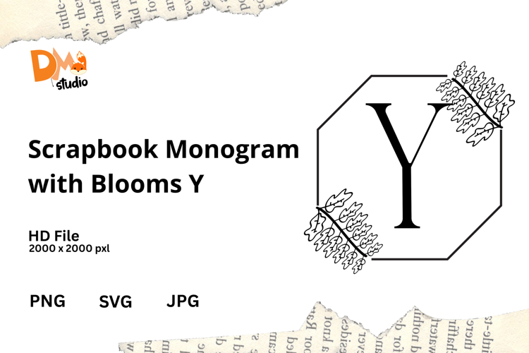 Scrapbook Monogram with Blooms (6059960)