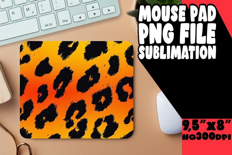 Chic Leopard Gradient Mouse Pad PNG