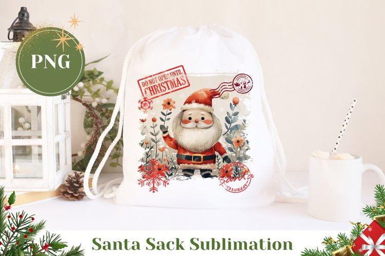 Santa Sack Design, Santa Claus Gift Bag Sublimation