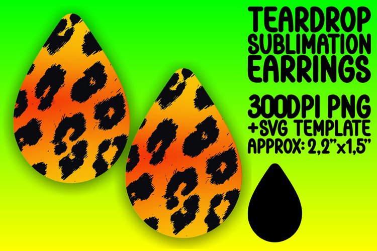 Chic Leopard Gradient Teardrop Earring Wrap PNG