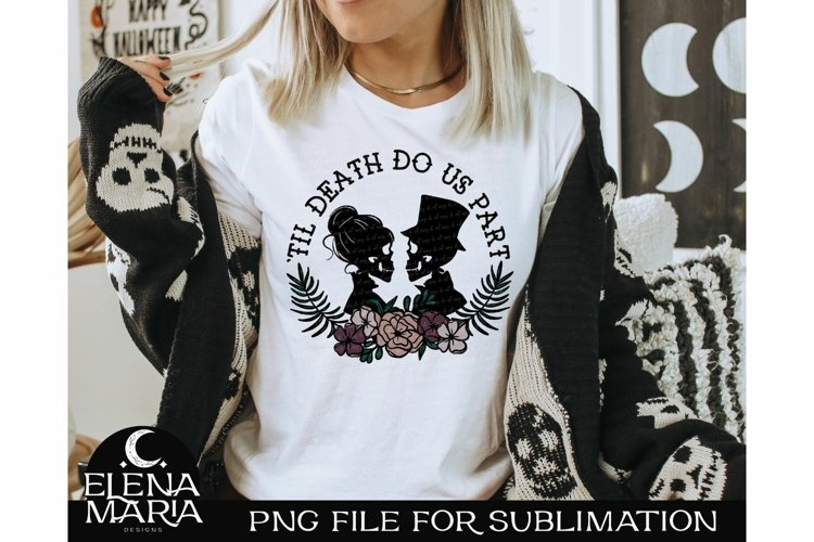 Till Death Do Us Part Skull Skeleton PNG File