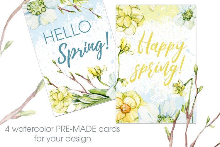 Watercolor Spring Digital Postcard
