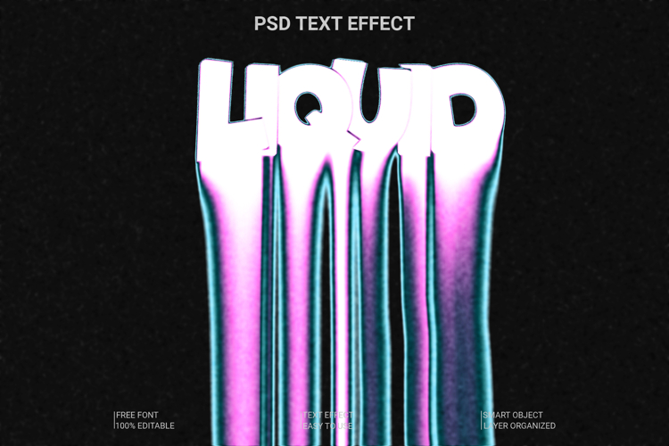 Vibrant Liquid Melting Text Effect Graphic Asset