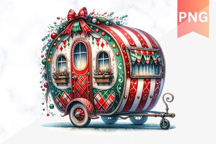 Christmas Whimsical Caravan - Clipart PNG Design
