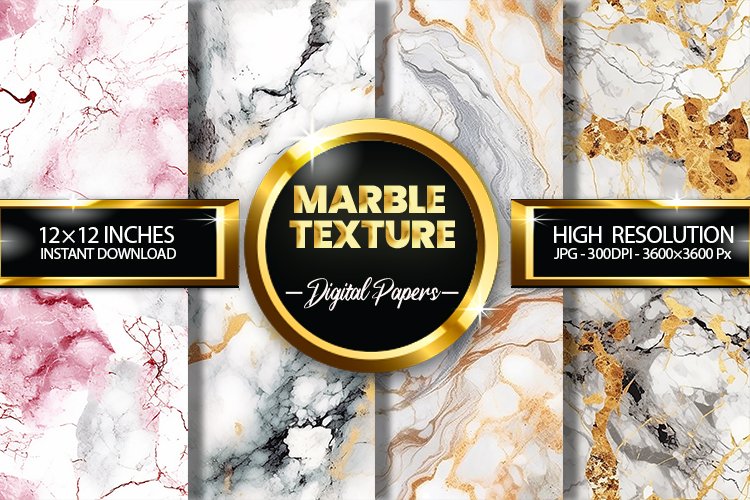 Marble Texture Digital Papers - 04 Variations (3007106)