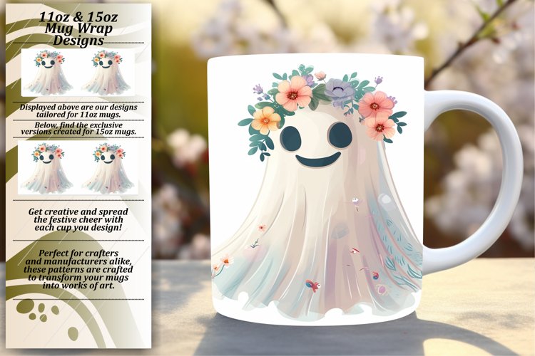 Enchanting Flowered Ghost Mugs