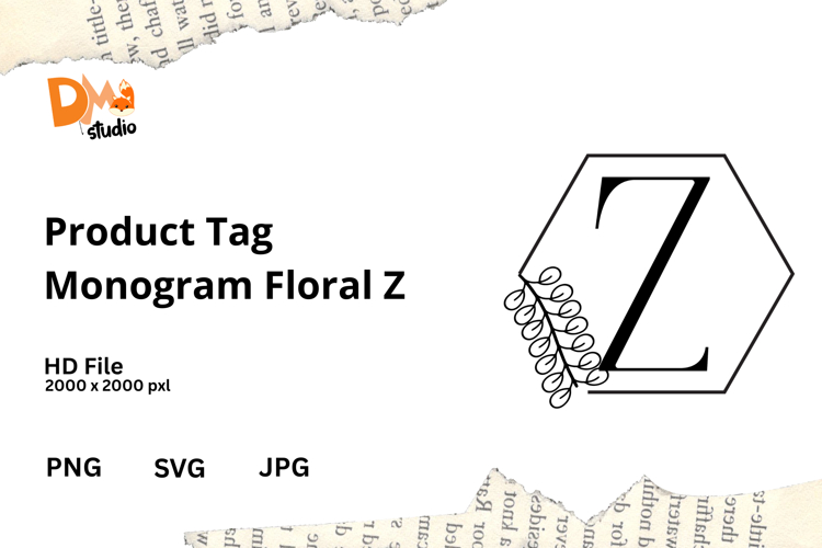 Product Tag Monogram Floral (6058901)