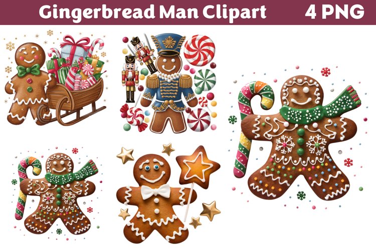 Gingerbread Man Clipart PNG (4832035)