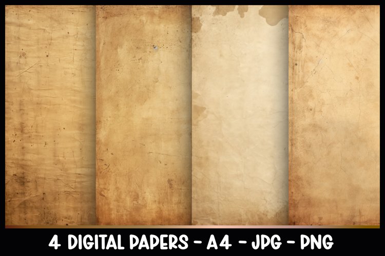 4 Vintage Digital Papers I Junk Journal Pages (3770596)