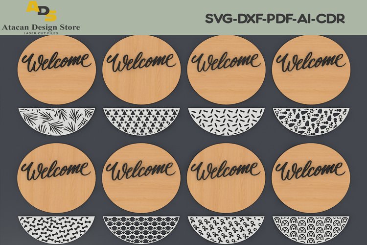 Door hanging signs / Welcome svg sign / Wood Cutting files (2033846 ...