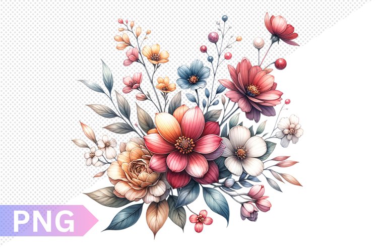 Flowers Sublimation - Clipart PNG Design