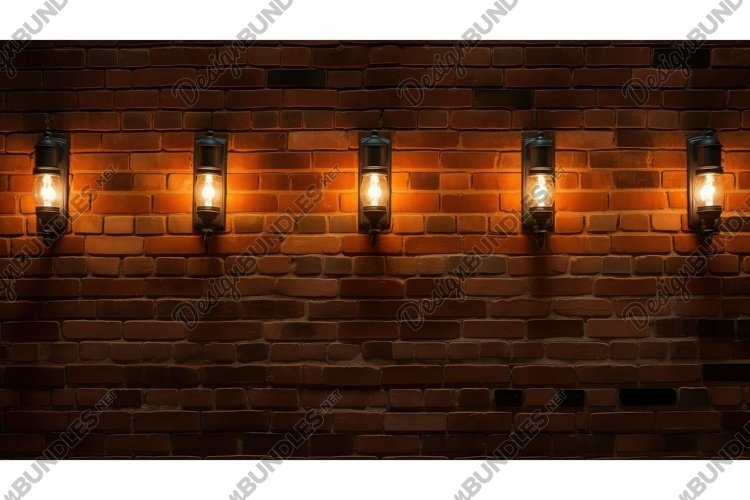 sophisticated brick wall with lights