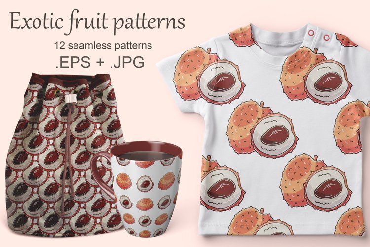 Litchi. Seamless pattern for kitchen