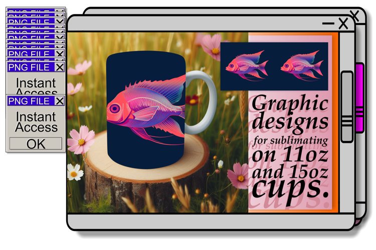 Neon Paradise: Sublime 15oz Mug Sublimation Collection 11oz