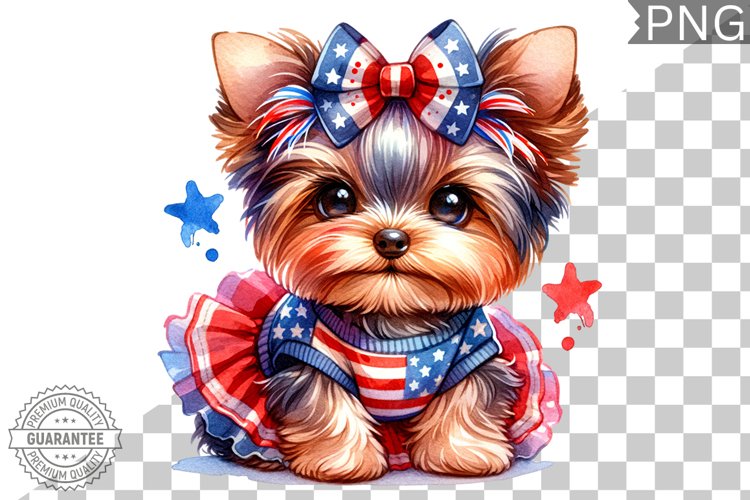 4th of July Dog Sublimation Clipart