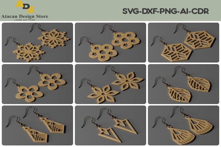 Wood Earrings Bundle / Earring Templates Laser cut files 217