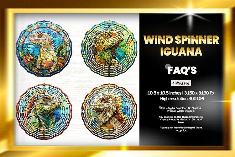 Iguana Wind Spinner Sublimation - 04 Variations