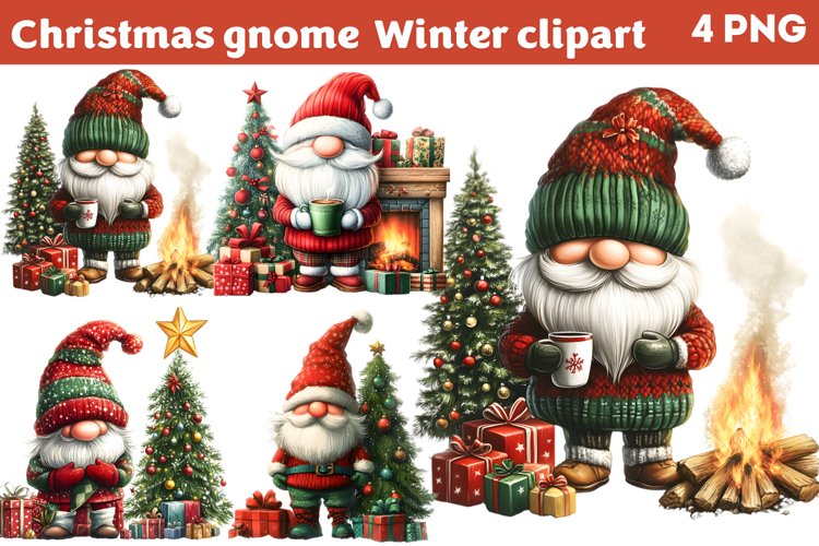 Christmas gnome Winter clipart PNG (4810178)