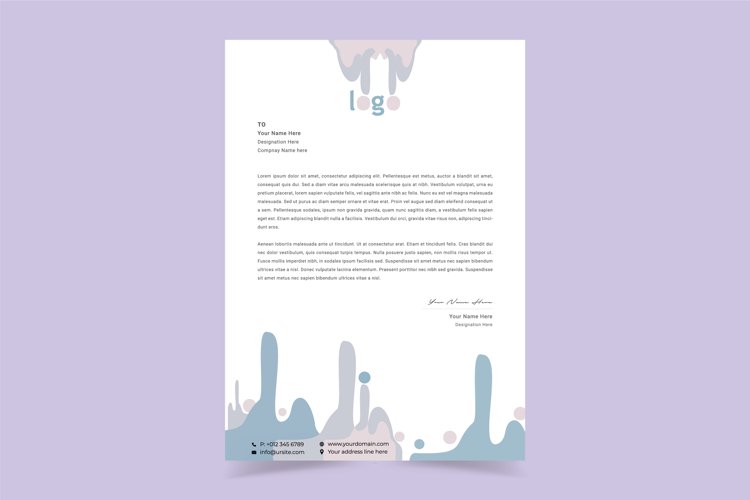 Painting Style Letterhead Design Template Vector
