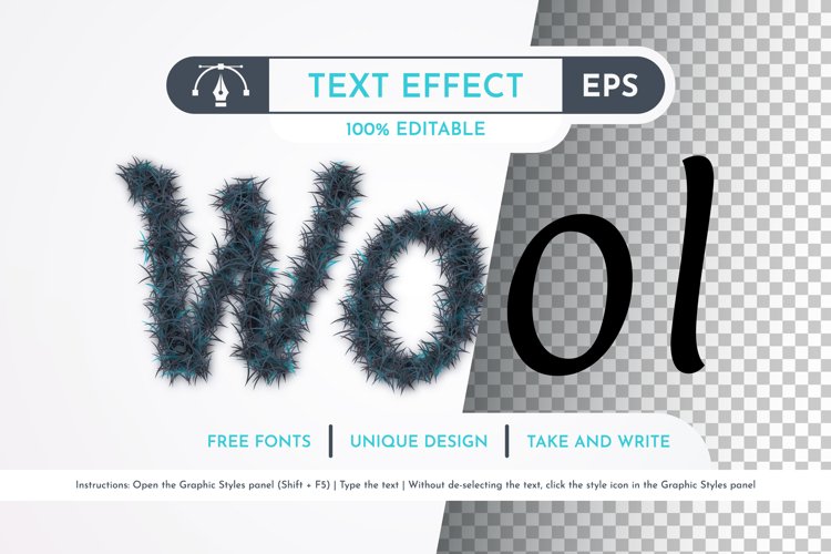 Dark Wool Editable Text Effect
