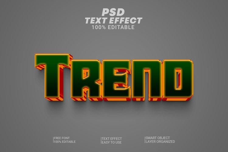 3d Editable Trend Text Effect Style