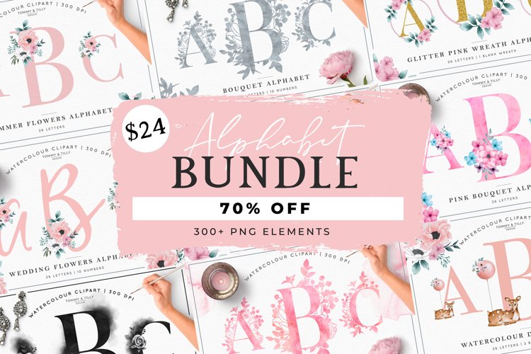 MEGA BUNDLE! 10 x Alphabets - Clipart | (401487)