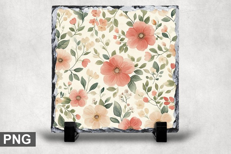 Pastel Flowers Square Sublimation Slate Design