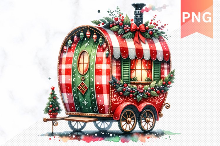 Christmas Whimsical Caravan - Clipart PNG Design