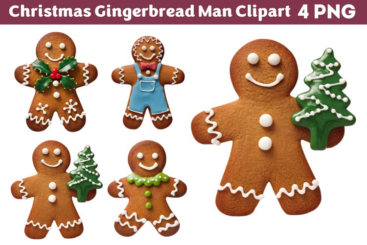 Christmas Gingerbread Man Clipart PNG (4804854)