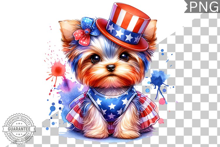 4th of July Dog Sublimation Clipart
