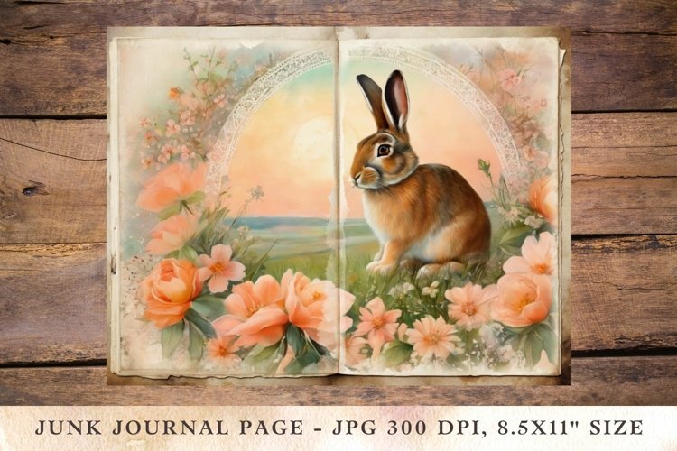 Printable Junk Journal Pages rabbit 4