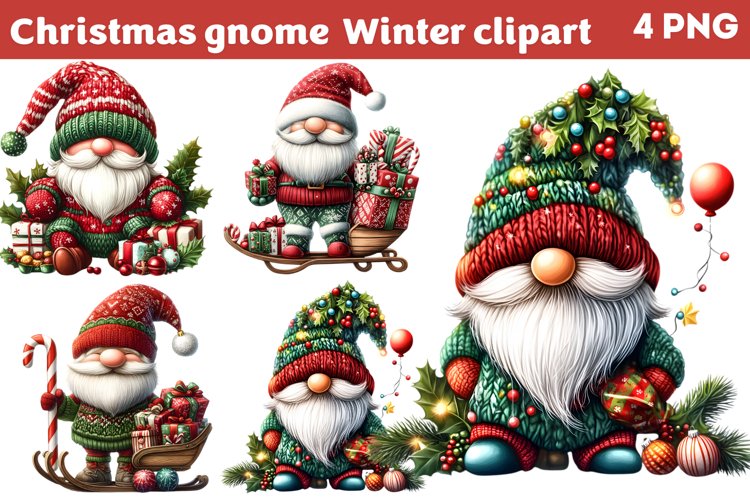 Christmas gnome Winter clipart PNG (4810090)
