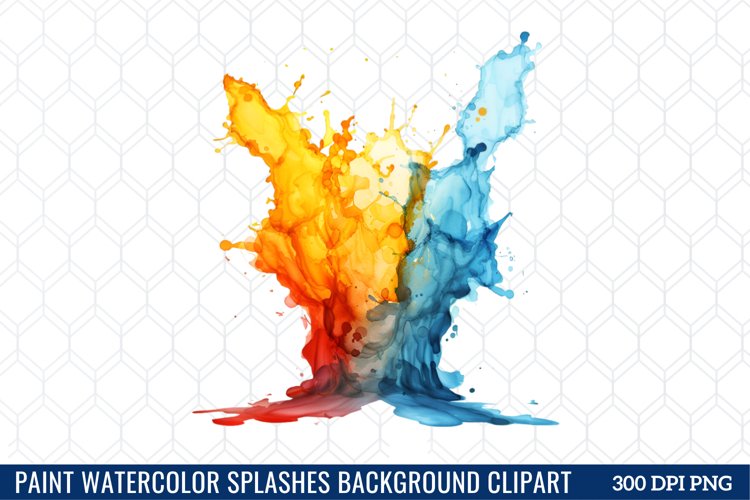 Watercolor Splashes Background Clipart (3481543)