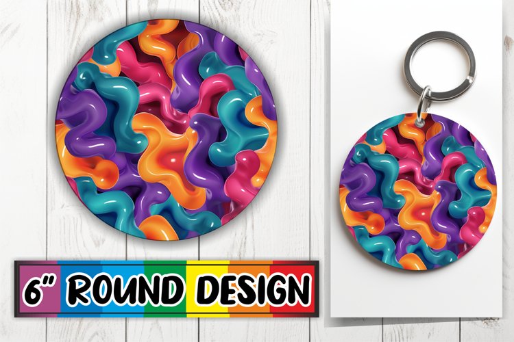 Retro 3D Inflated Puff Circle Sublimation Patterns