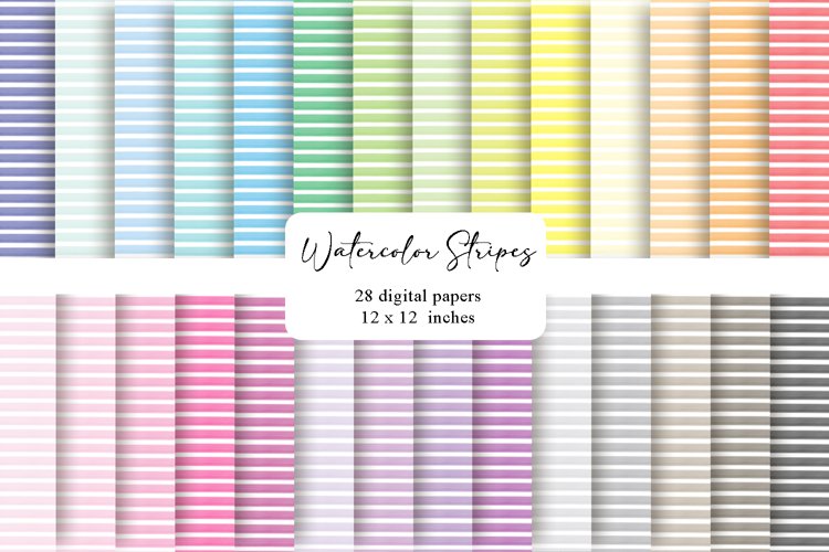 Watercolor Stripes Digital Paper Pack (2111214)