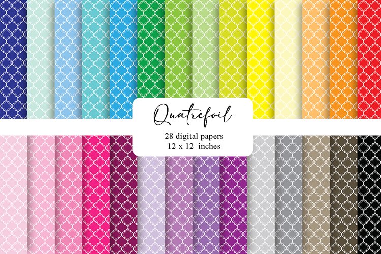 Quatrefoil Digital Paper Pack - 28 Colors
