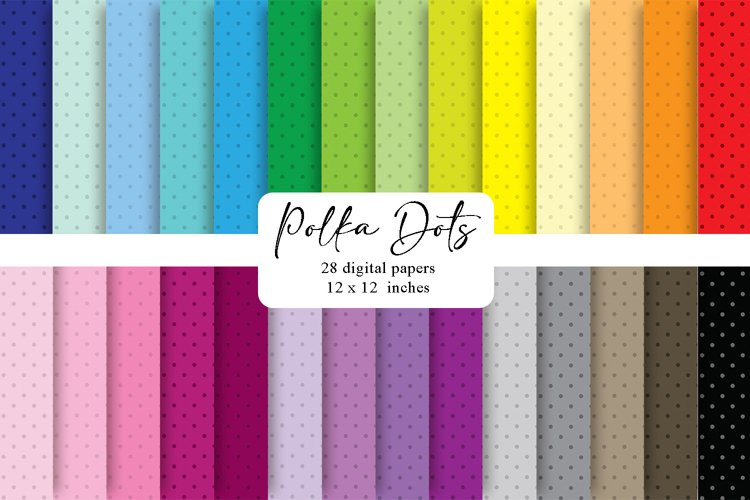 Polka Dots Digital Paper Pack - 28 Colors