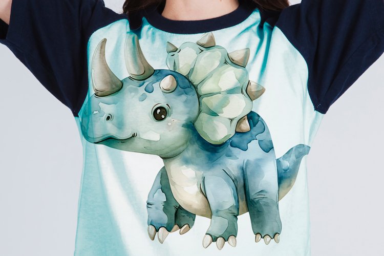 Watercolor Cute Protoceratops Dinosaur Cartoon (3216221)