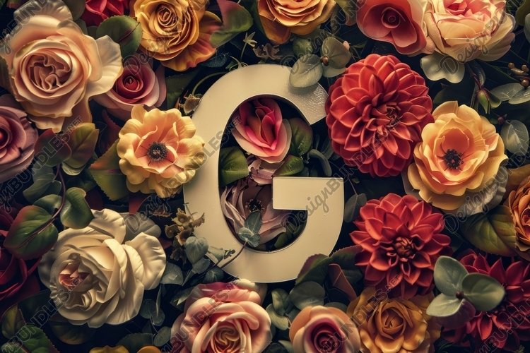 Letter G with Flowers Background Wallpaper (5177367)