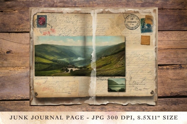 Printable Junk Journal Pages landscape 16