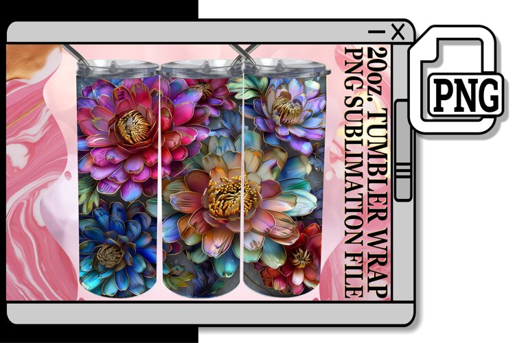 Glittery Bloom Elegance Tumbler Wraps