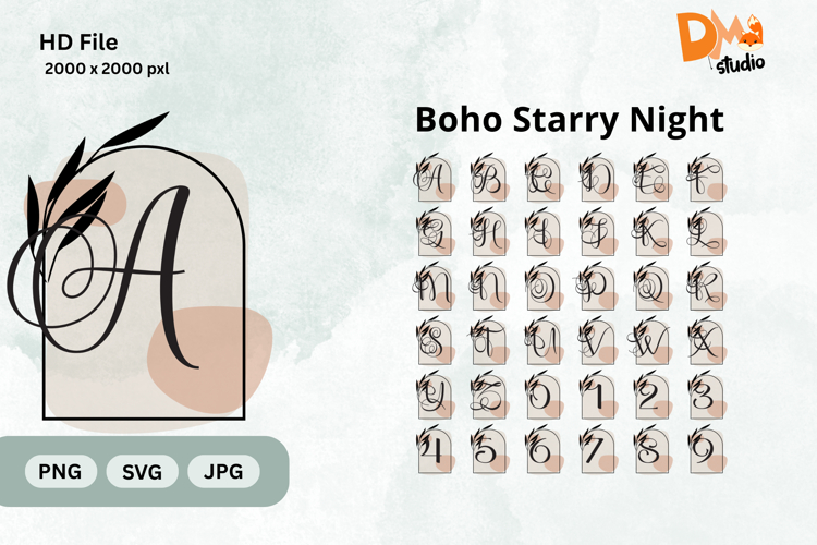 Boho Starry Night Monogram