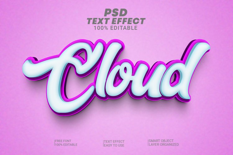 3d Editable Cloud Text Effect Style