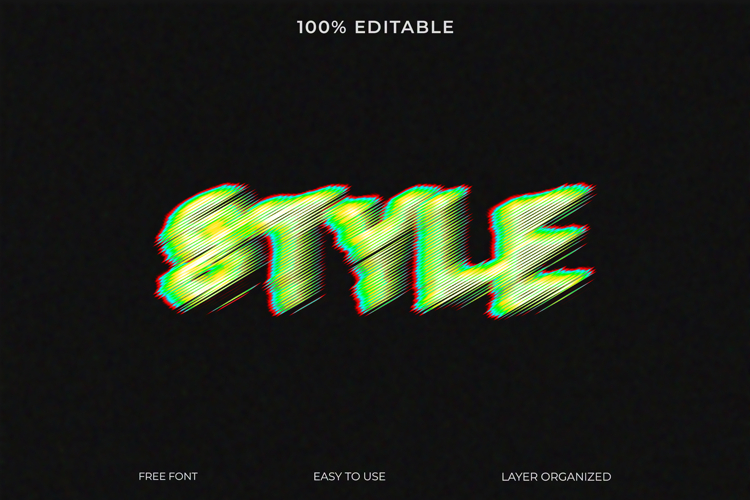 3D editable text effect with a distorted glitch (6075741)