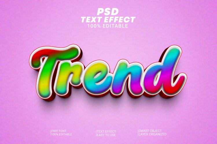 3d Text Effect PSD File trend