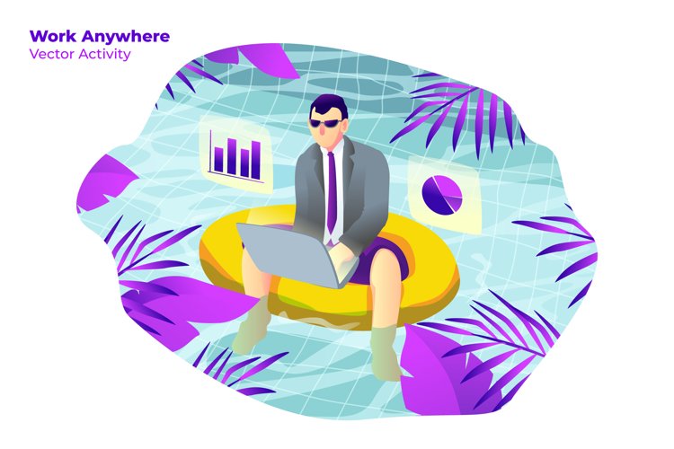 Work Anywhere - Vector Illustration