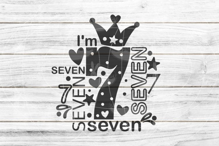 I'm seven 7 SVG DXF Cutting file