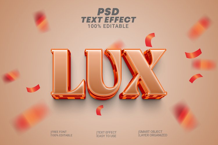 3d Text Effect Style Lux