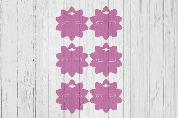 Flower hoop Earrings card template svg png ai files